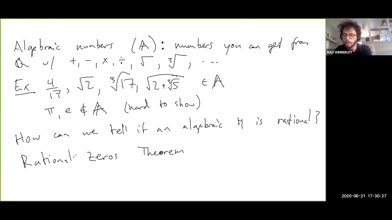 Lecture 1.3 - Rational and Algebraic Numbers - YouTube
