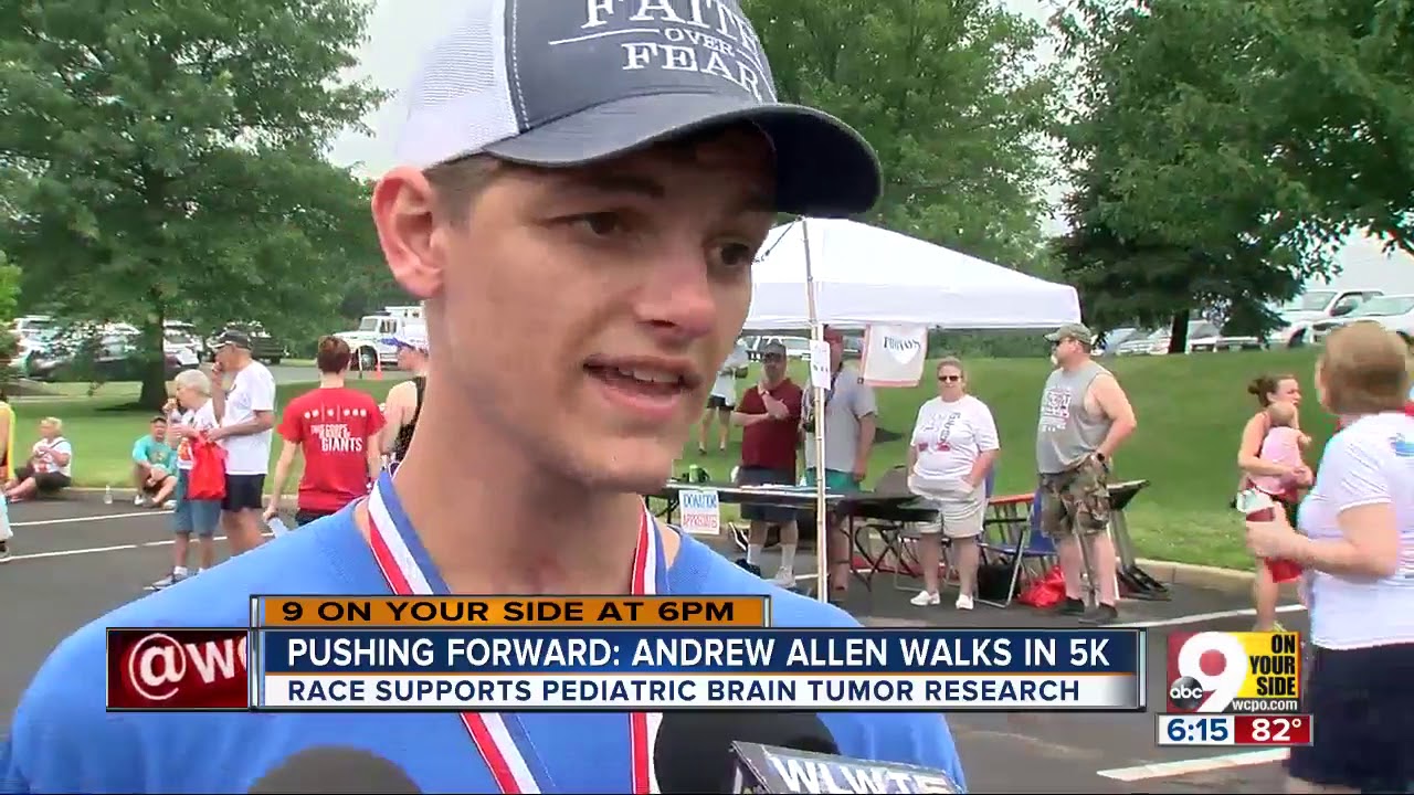Brody Allen's brother walks 5K in his honor after injury - YouTube