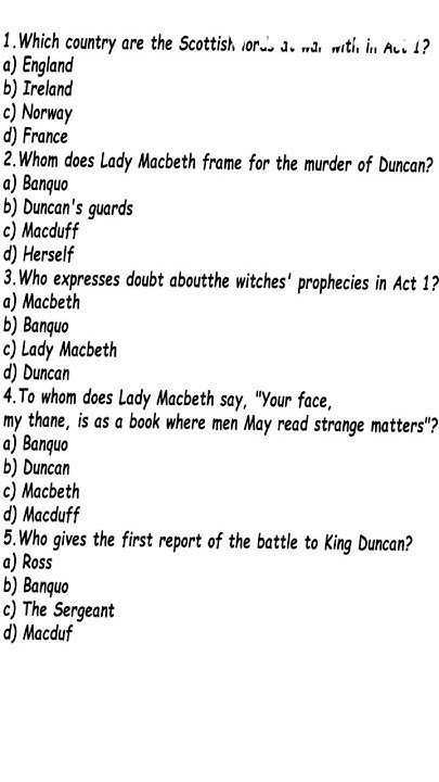 Macbeth | william Shakespeare| MCQs | ISC | new syllabus| multiple ...