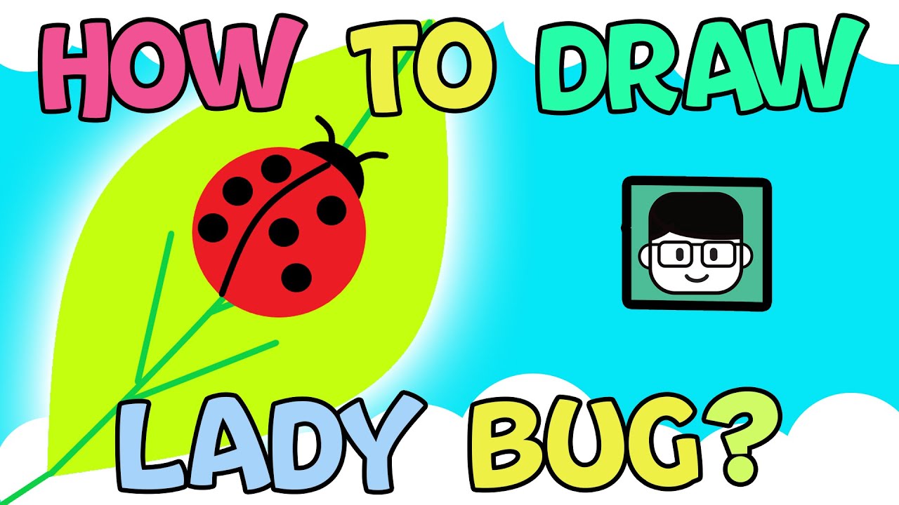 How to draw a Lady Bug on Leaf | Digital Art for Kids | Easy Drawing ...