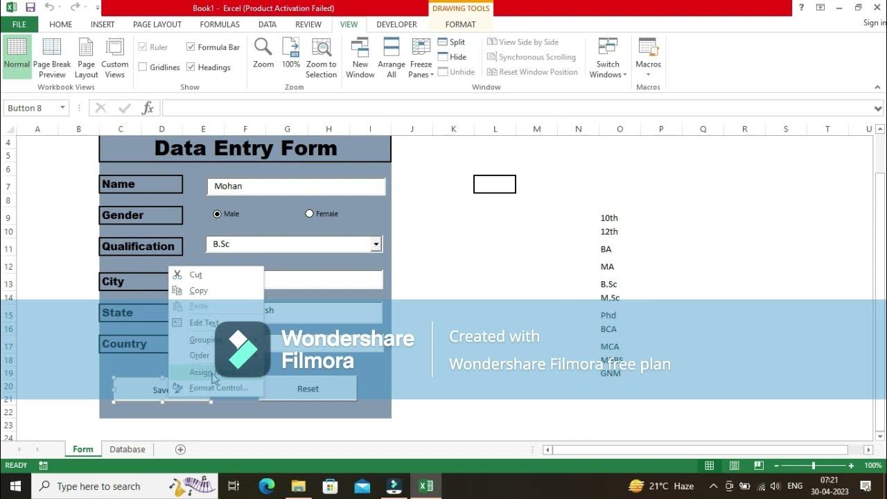Fully Automated Data Entry User Form In Excel No Vba Youtube