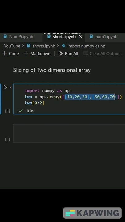 Slicing Of 2d Array In Python 😯 Youtube