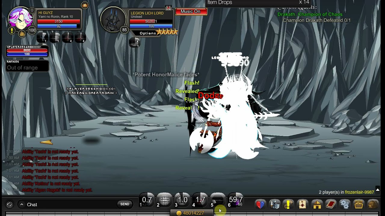 [AQW] Legion Lich Lord Yami No Ronin YNR 1:27 solo - YouTube