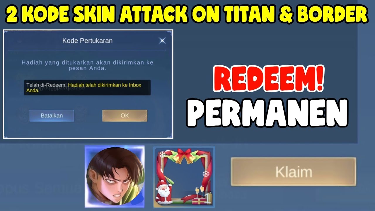 2 KODE REDEEM SKIN ATTACK ON TITAN GRATIS DAN KODE REDEEM BORDER GRATIS ...