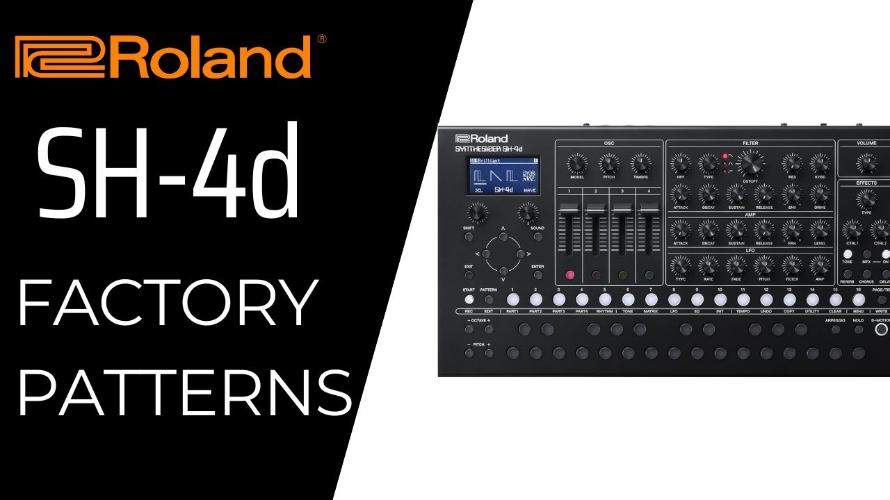 Roland SH-4d. All factory patterns. #sh4d #rolandsh4d - YouTube