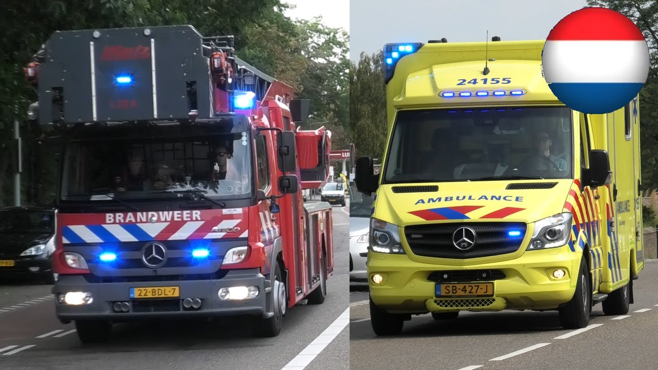 Brandweer Heerlen, AL 24-3251, met spoed naar afhijsing Molenstraat ...