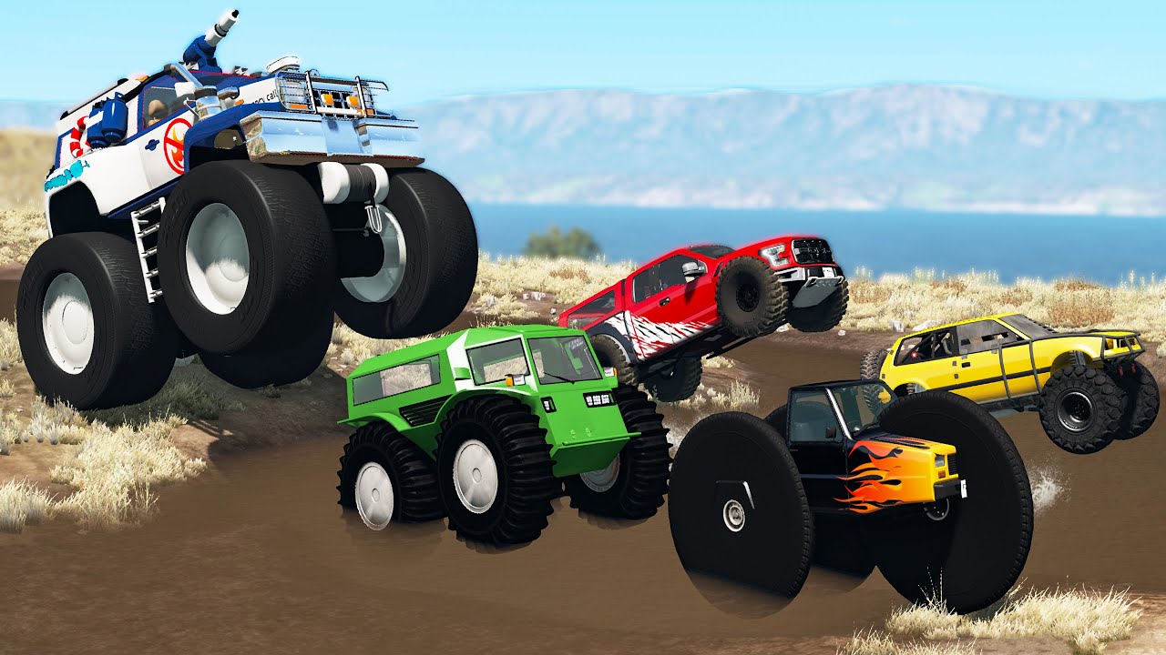 Monster Trucks Mud Battle #6 - Beamng drive - YouTube