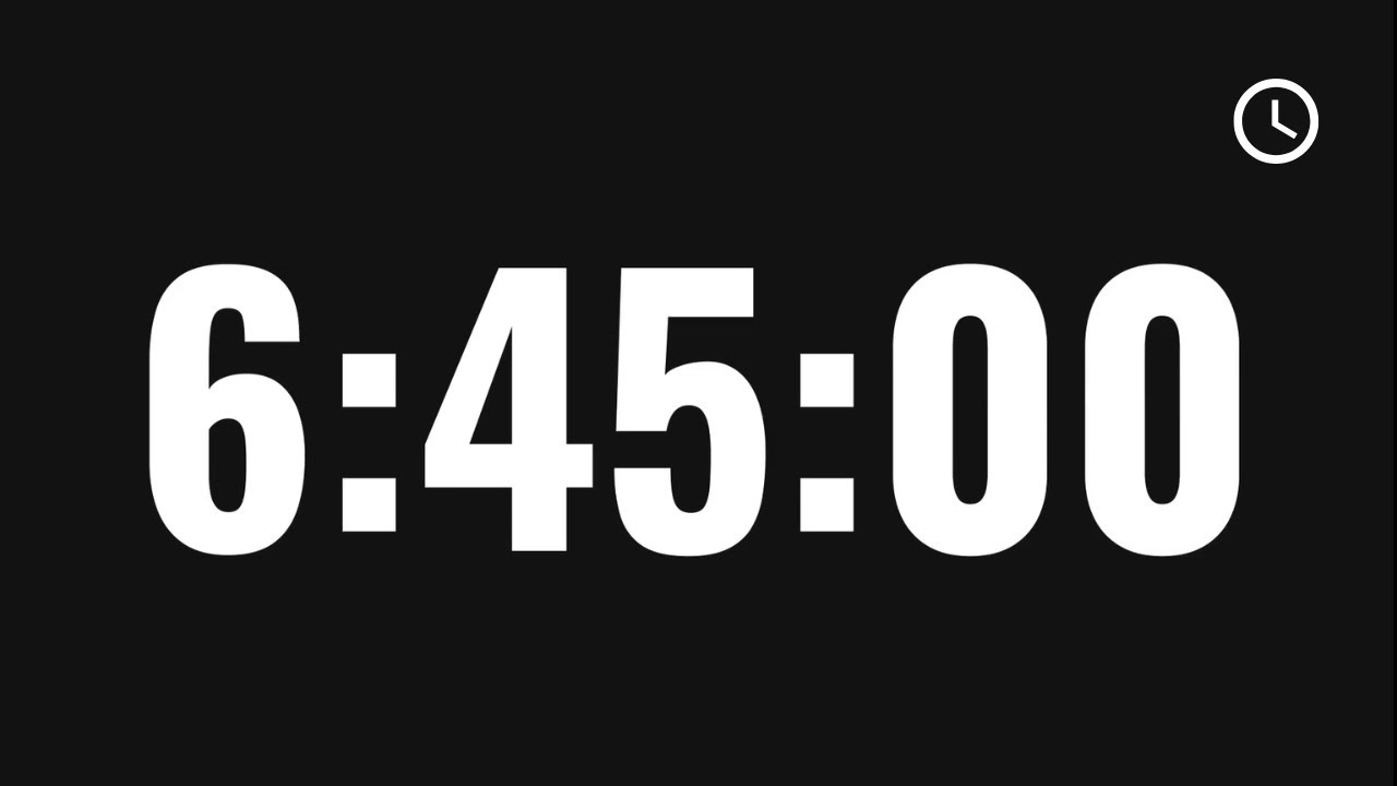 6 Hour 45 Minute Timer | Simple 405 Minute Timer - YouTube