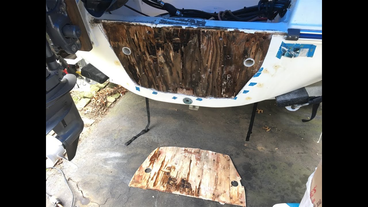 Repair Boat Transom That Have Rotten Wood - YouTube