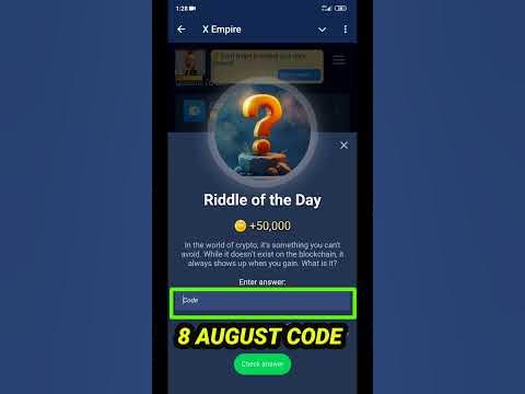 Riddle Of The Day 8 August | Riddle Of The Day Code Today | X Empire ...
