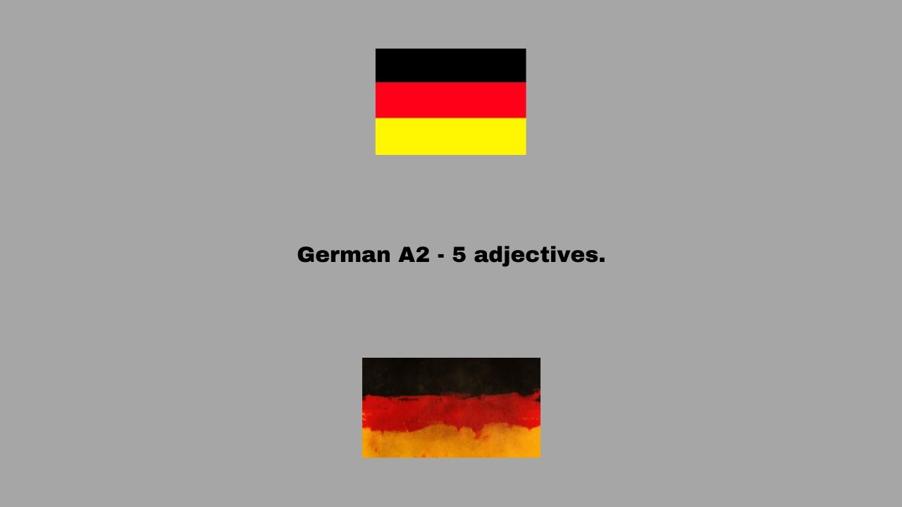 German A2 - 5 adjectives - YouTube