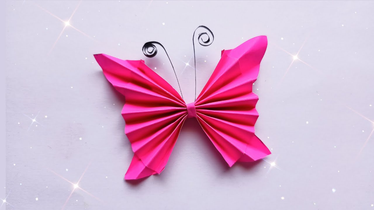 New pink paper butterfly | paper craft | paper butterfly | origami ...