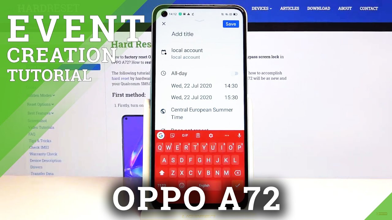 How to Add Event to Calendar in Oppo A72 - Set Up Reminder - YouTube