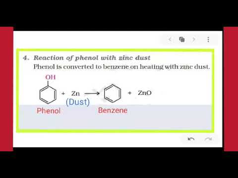 Organic Reaction001|| Reaction of Phenol with Zinc Dust|| Alcohols ...