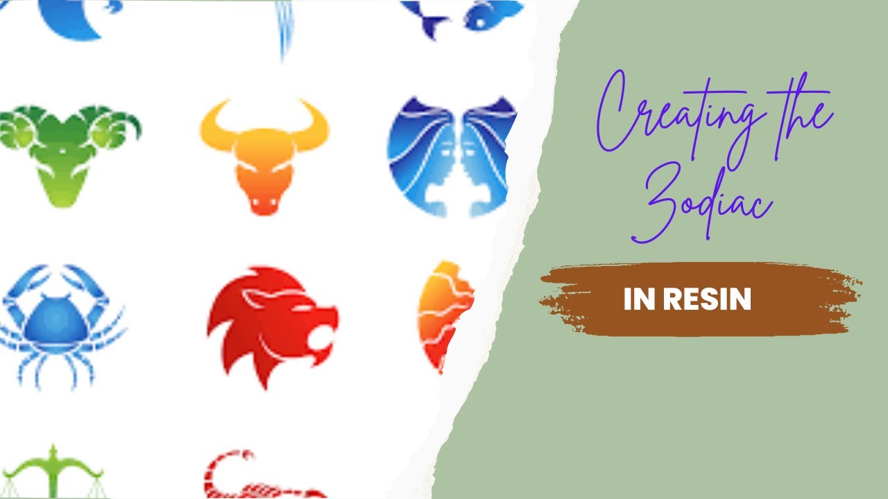 Colorful resin zodiac symbol creation - YouTube