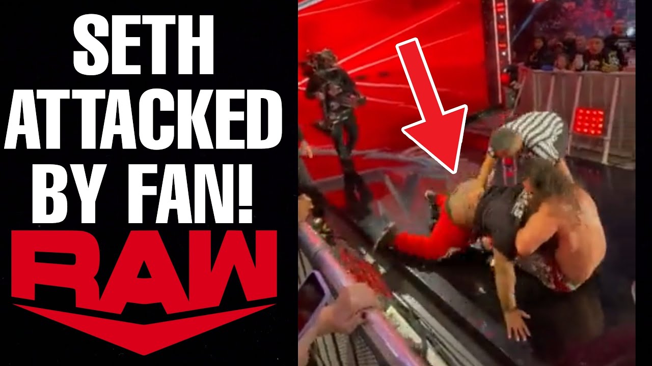 WWE FAN ATTACKS SETH ROLLINS LIVE ON WWE RAW!!! BREAKING NEWS - YouTube