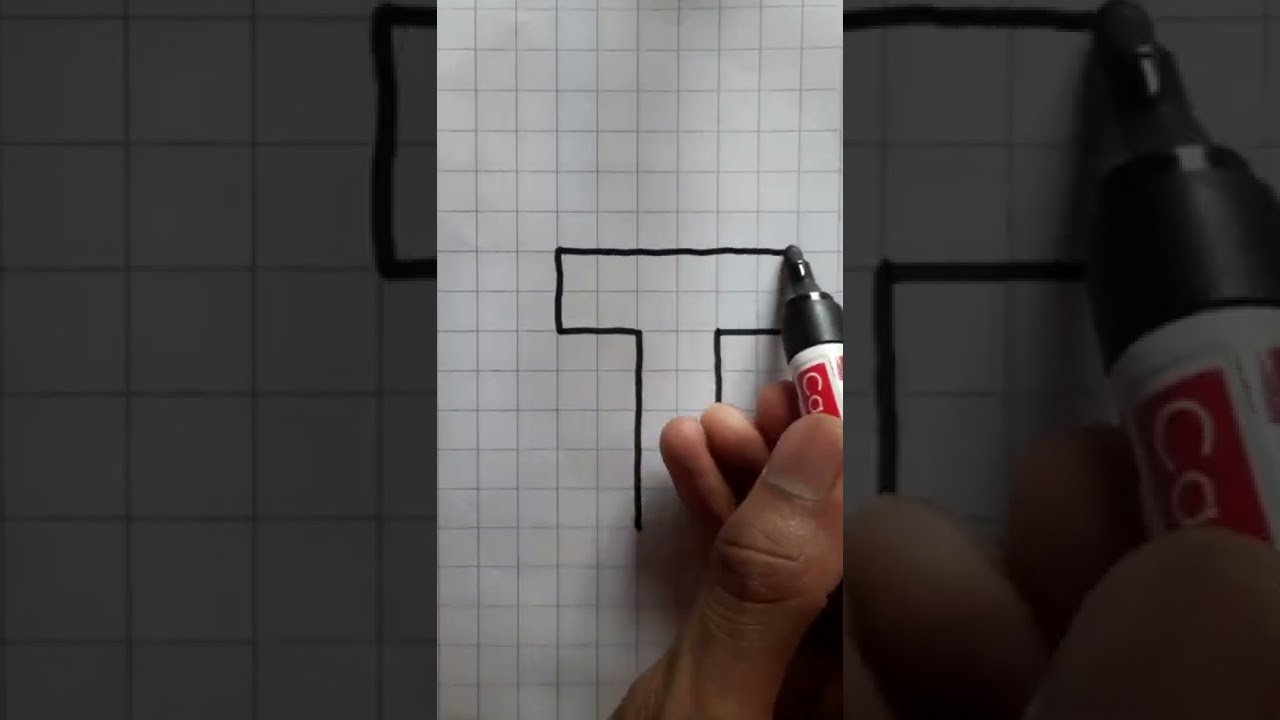 3D T Drawing #shorts #drawing - YouTube