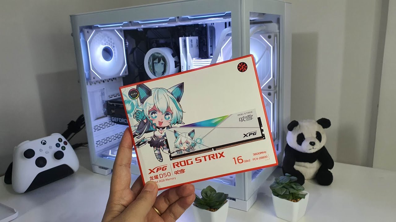 Melhor memória ram branca pra quem curte anime! XPG D50 Rog Strix 32Gb ...