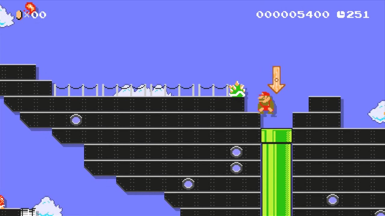 Super Mario Maker - Bowser's Airship Armada 60fps - YouTube