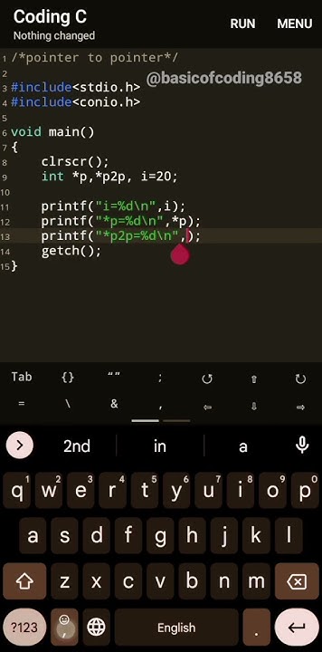 Pointer To Pointer Program In C 👍cprogrammingbcabasicofcodingpointerincpointershorts