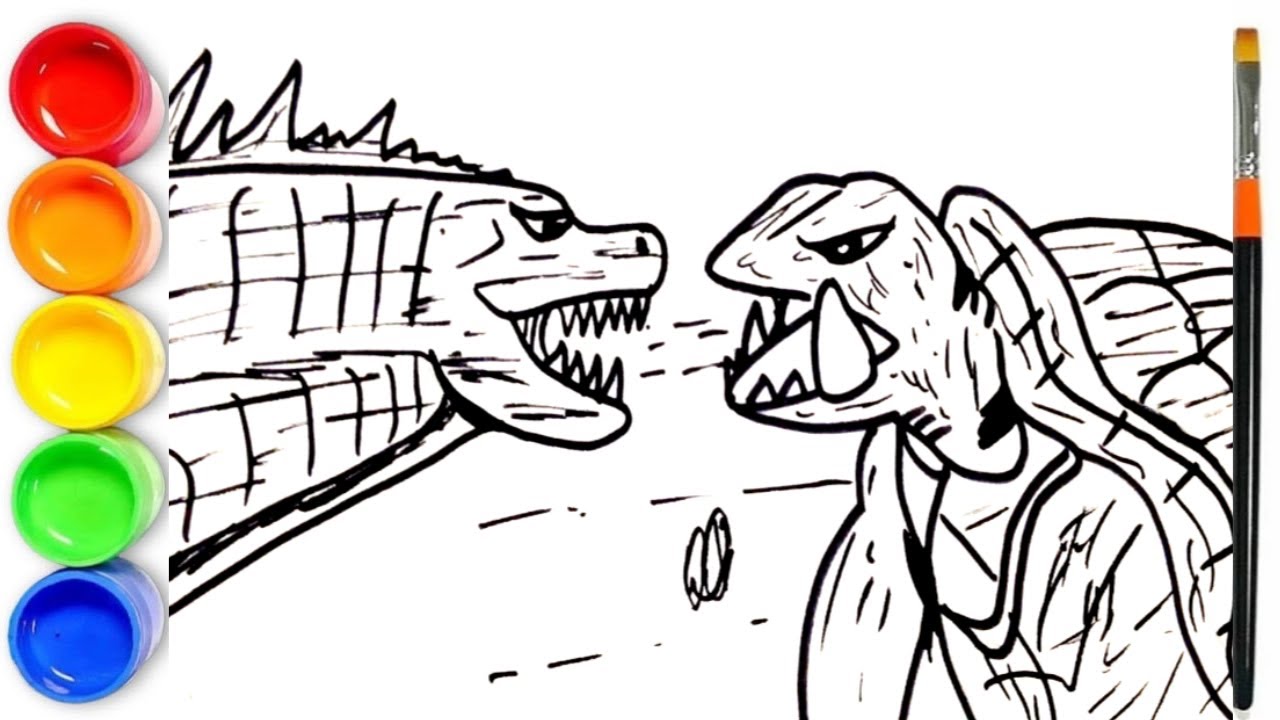 Godzilla vs Gamera | How to draw Godzilla vs Gamera | Godzilla vs ...