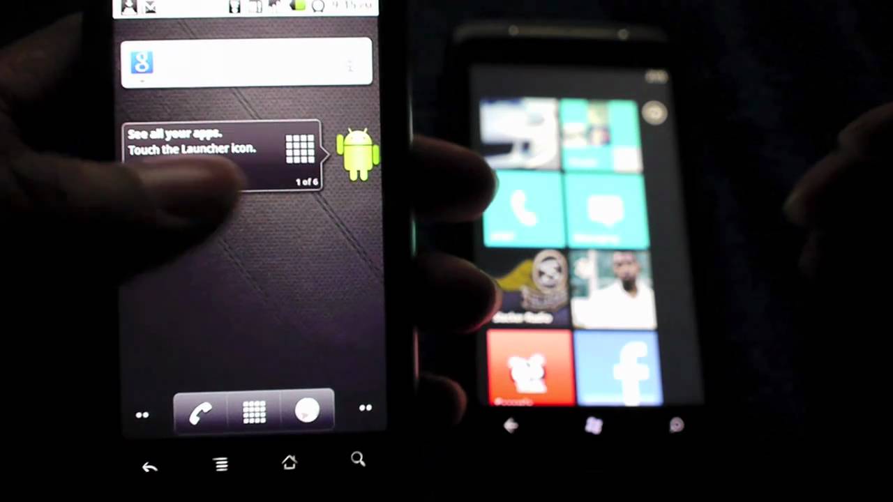 Android vs Windows Phone 7 - YouTube