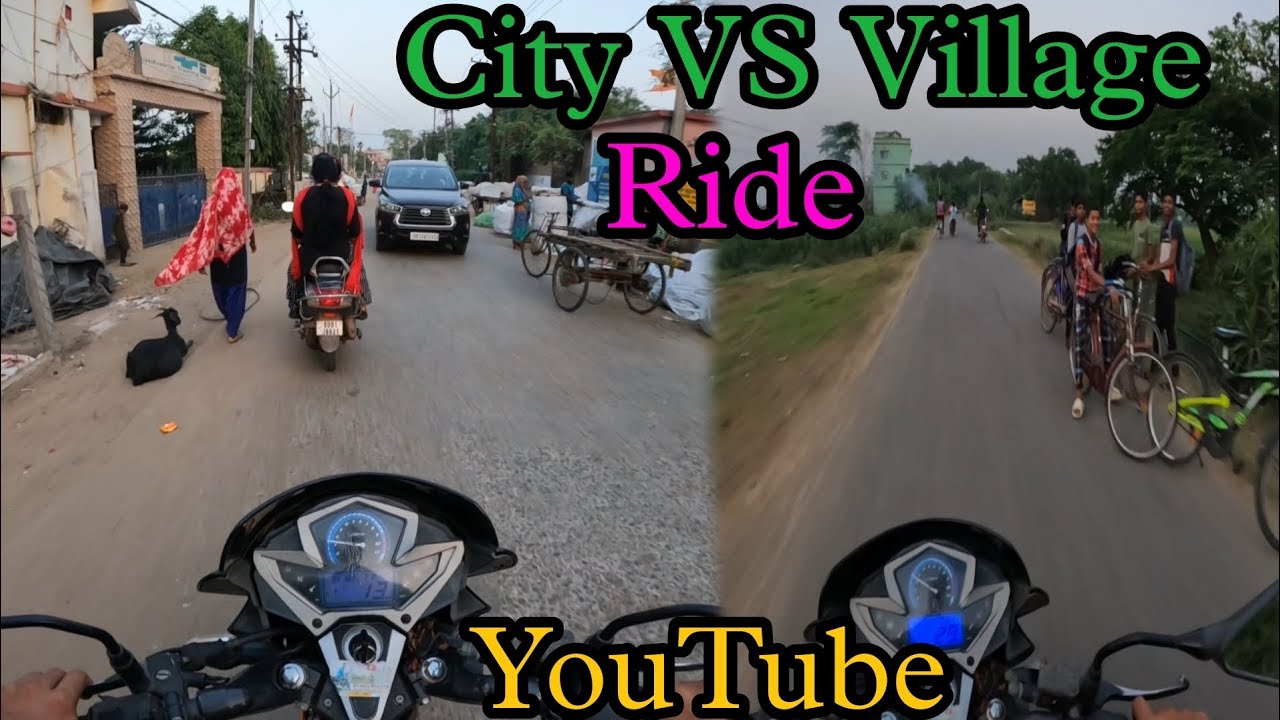 City VS Village ride 😱 || City Ride vs Village Ride || Motovlog ...