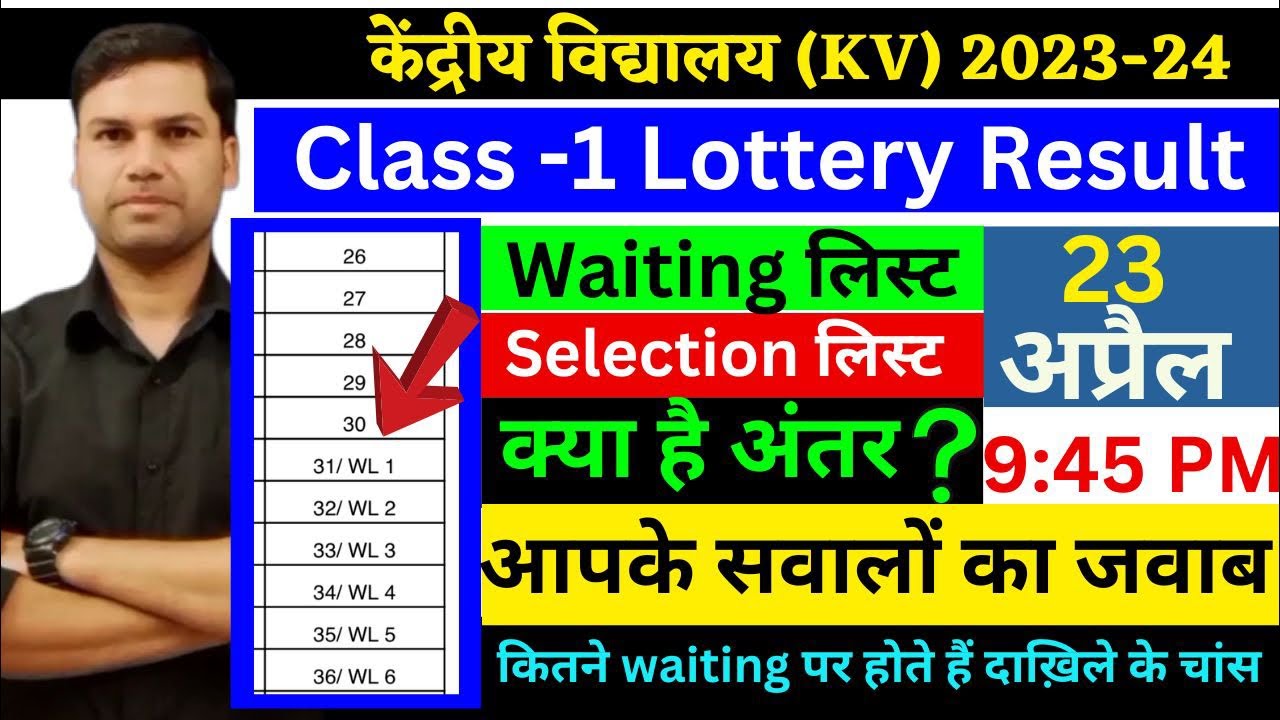Waiting List (W/L) और Lottery List के बारे में समझे/Result/Kendriya ...