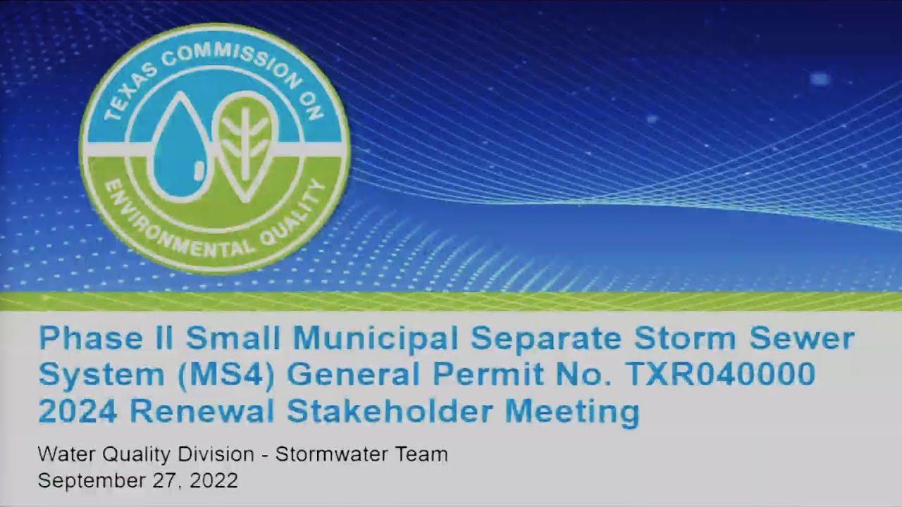Stormwater Stakeholder Group Meeting - September 27, 2022 - YouTube
