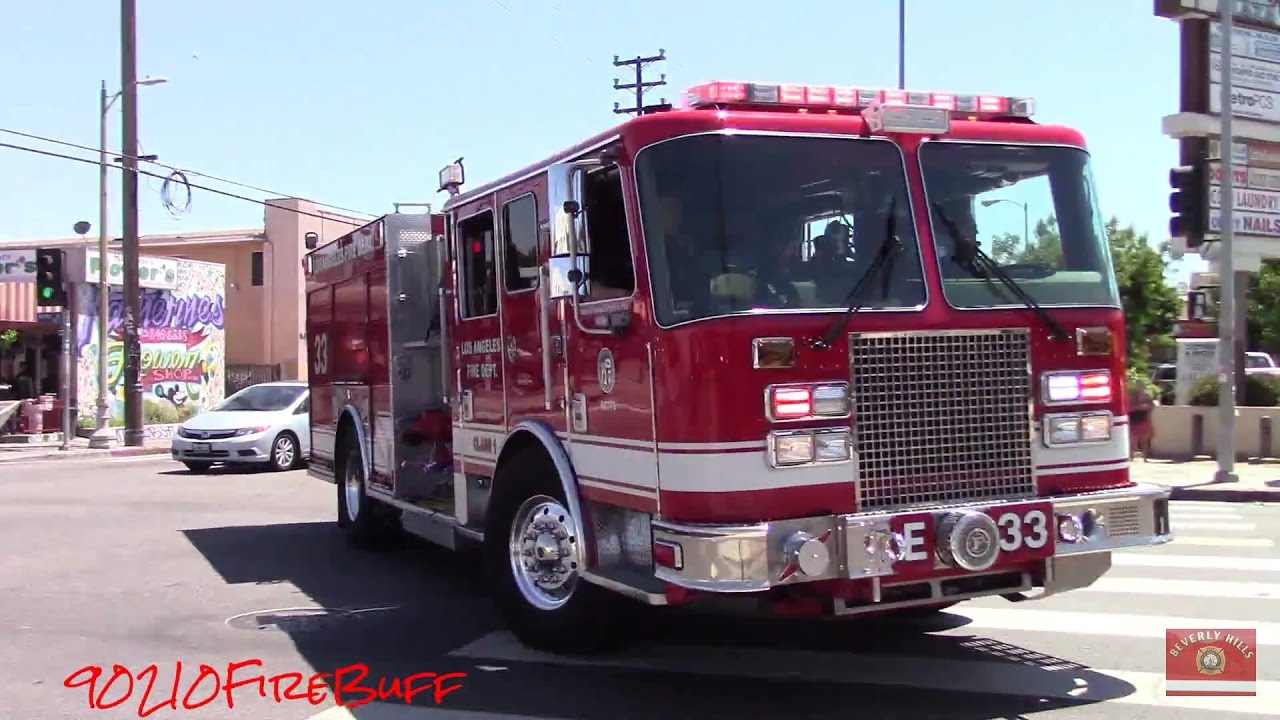 LAFD Engine 33 Responding - YouTube