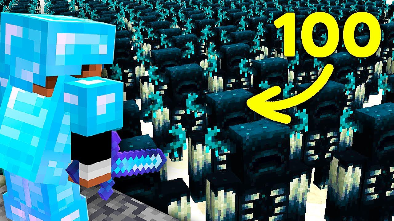 100 Wardens Contra Servidor De Minecraft Youtube