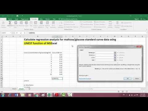 STANDARD GRAPH BY LINEST FUNCTION IN MS EXCEL - YouTube