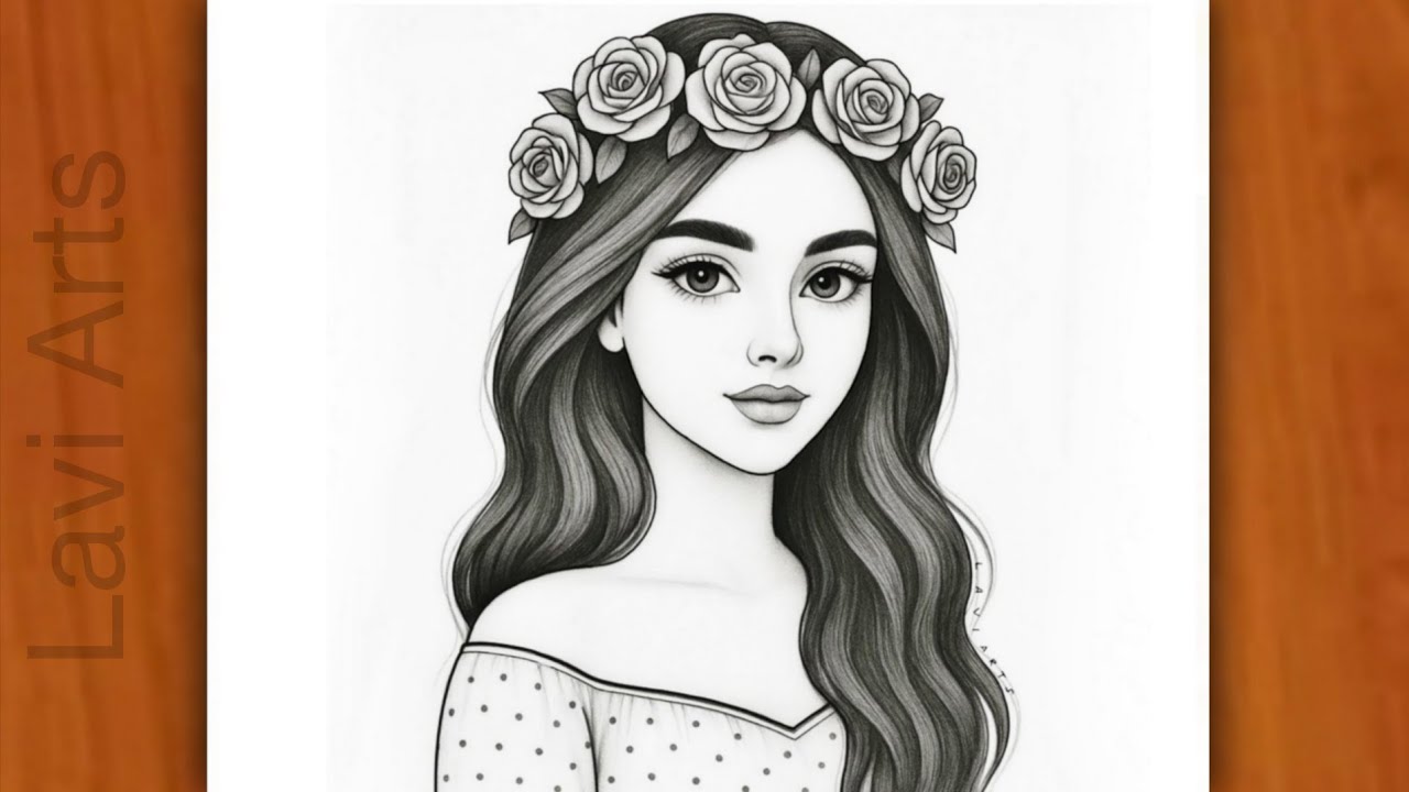 Girl Drawing for beginners/ How to draw girl drawing step by step ...