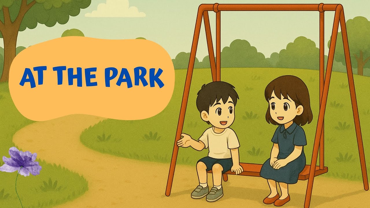 🌳 At the Park | 🗣️ English Conversation for Kids | 🎨 Colors, Actions ...