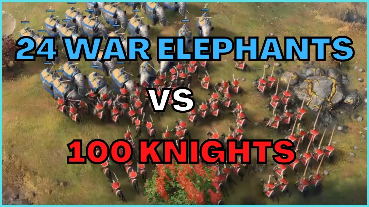 How Strong Are War Elephants? 100 Knights vs 24 War Elephants (Shocking ...