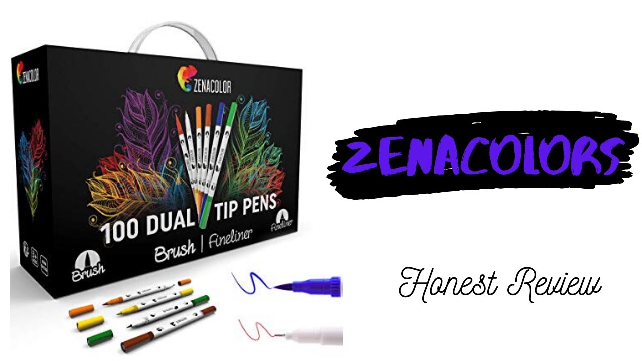Zena Colors 100 dual sketch pens honest review - YouTube