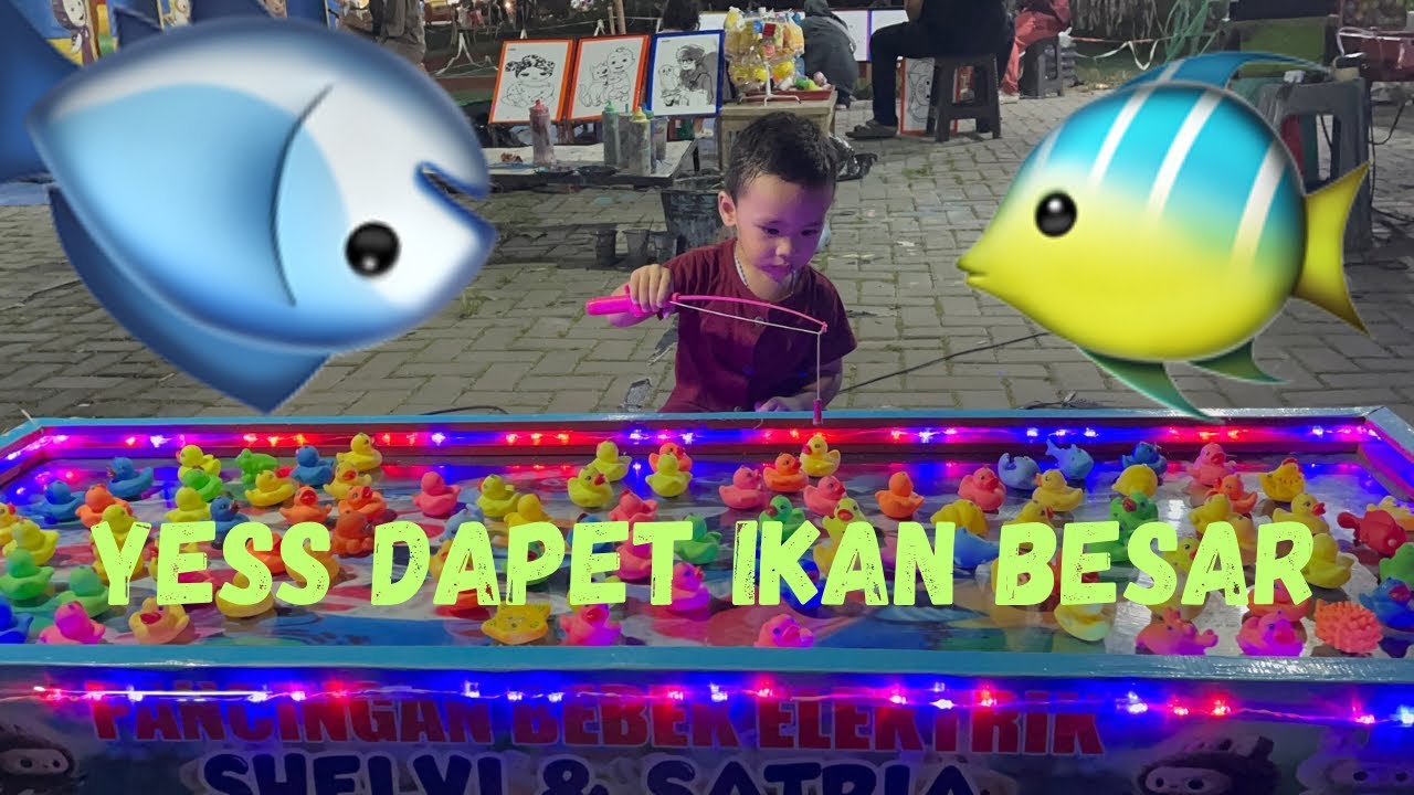 Main Pancing Pancingan Ikan dan Bebek anak di Pasar Malam - YouTube