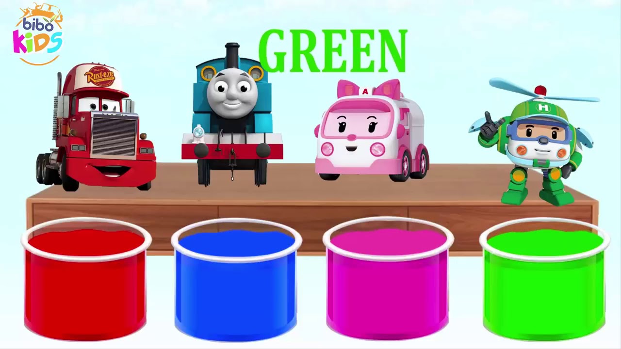 Bathing Colors Fun | Thomas and friends, Robocar Poli | Colors for ...