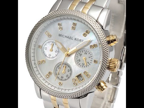 MICHAEL KORS WATCH MK5057 RITZ TWO-TONE GOLD SILVER REVIEW マイケルコース 腕時計 ...