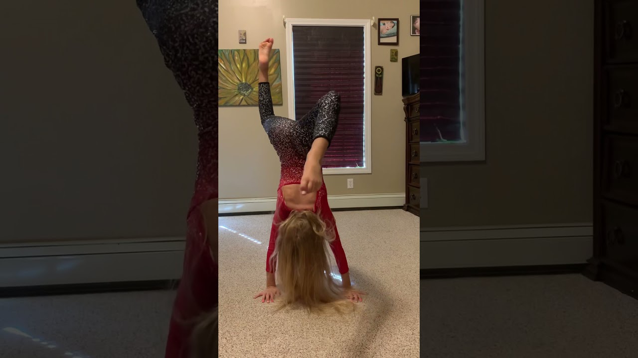 Handstand gymnastics splits - YouTube