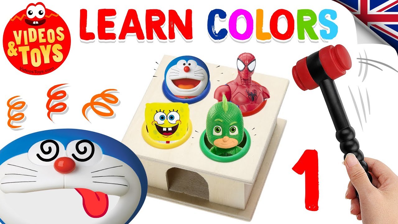 Learn Colors for Kids in English with Doraemon & Spiderman - YouTube