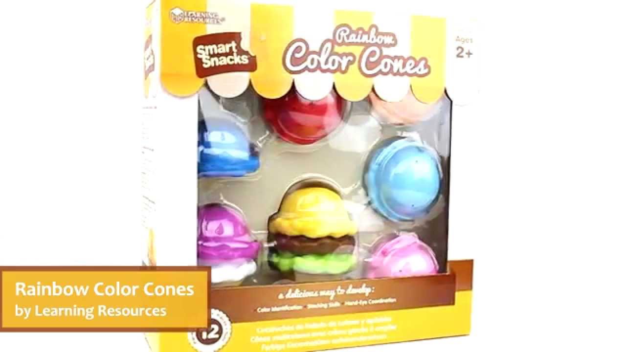 Rainbow Color Cones by Learning Resources LER7349 - YouTube