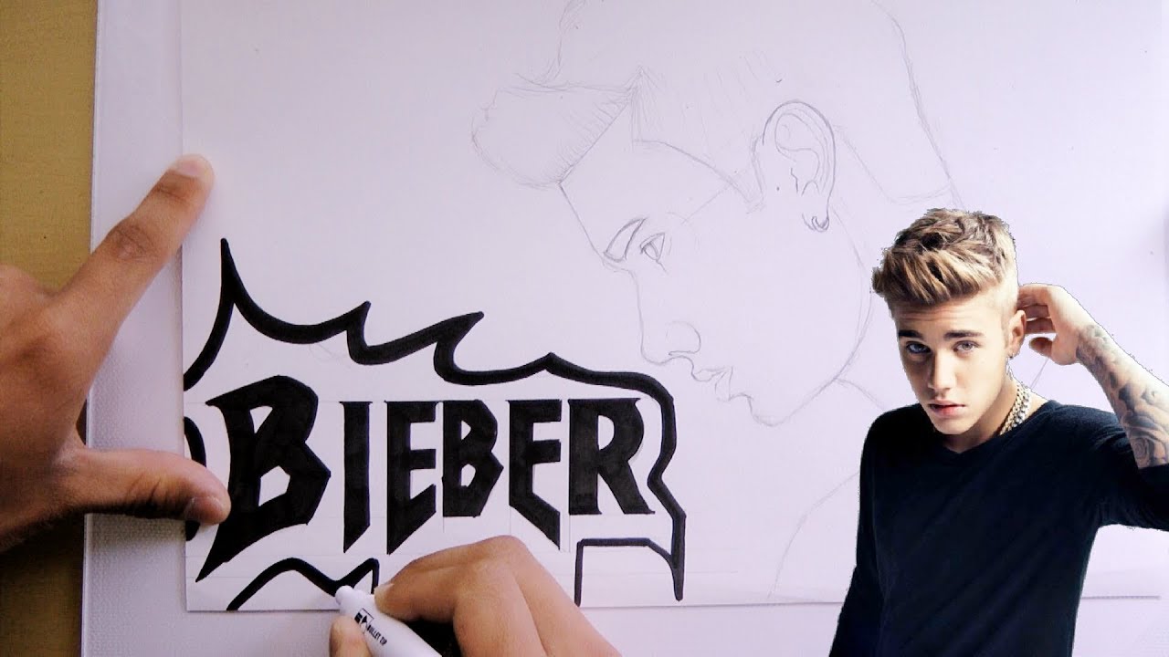 How to draw justin bieber for beginners - YouTube