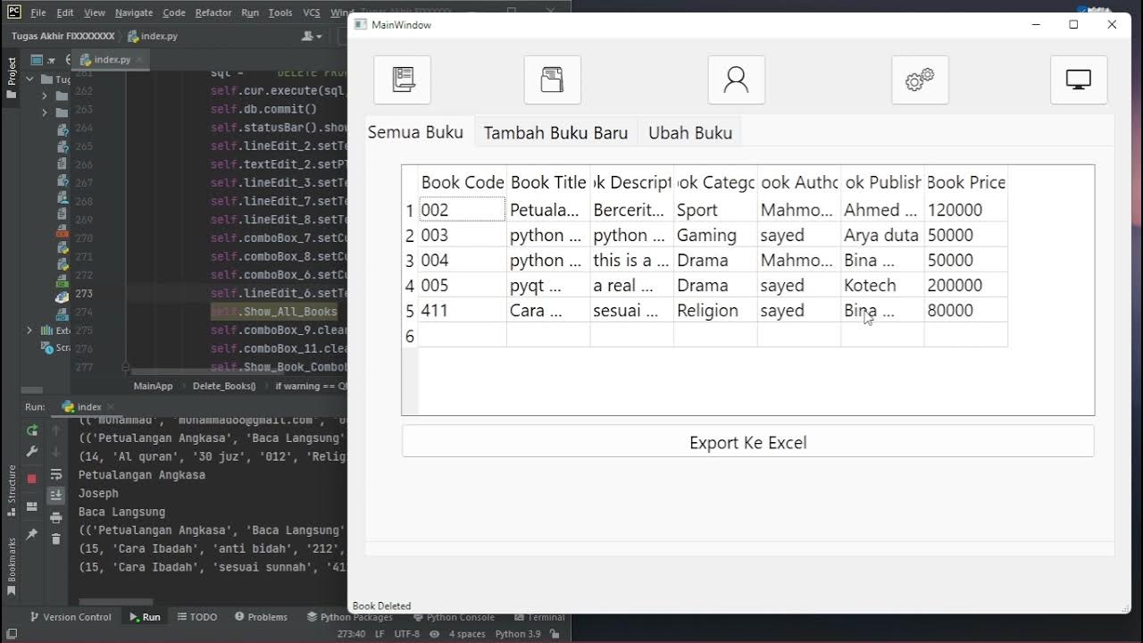 APLIKASI PERPUSTAKAAN GUI PYTHON | Kelompok 6 TI 3C Praktikum ...