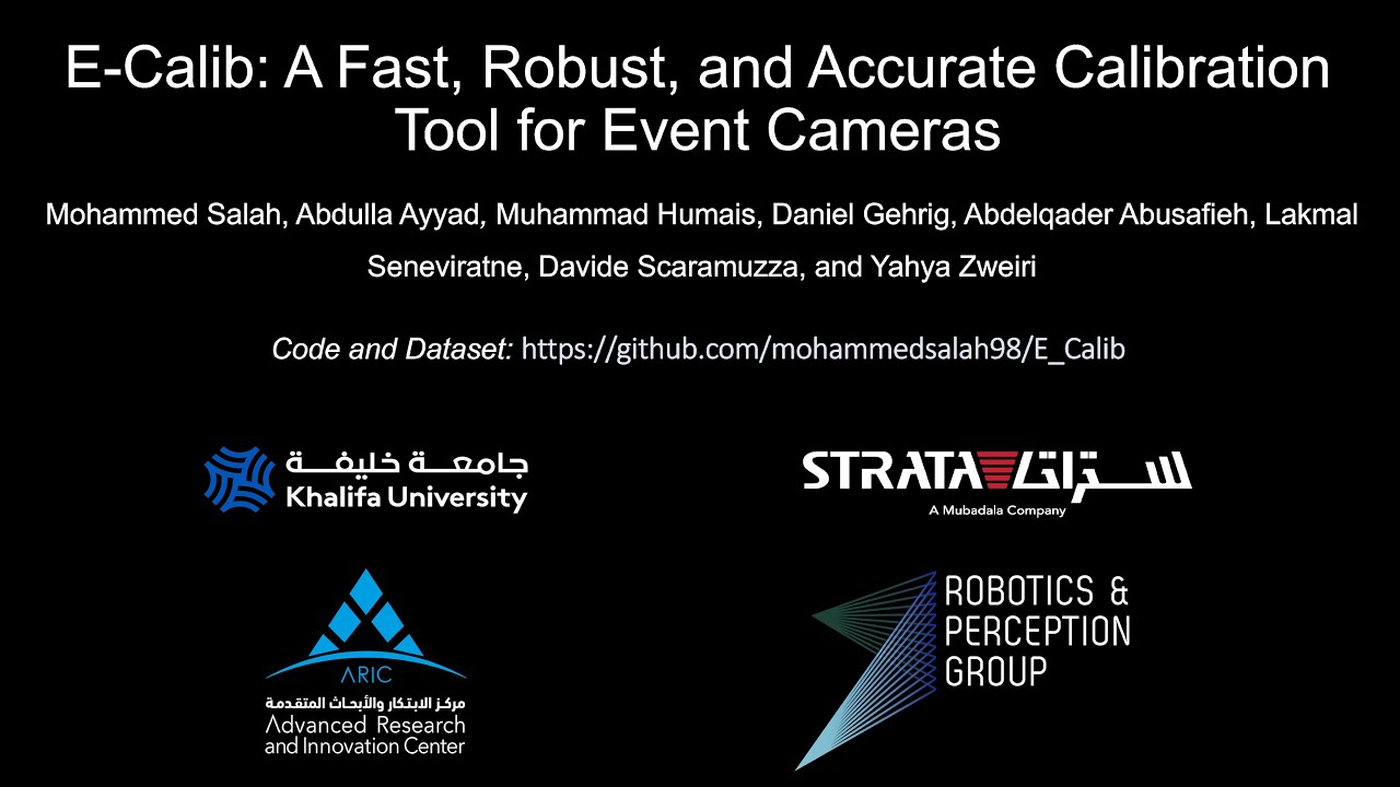 E-Calib: A Fast, Robust and Accurate Calibration Tool for Event Cameras ...
