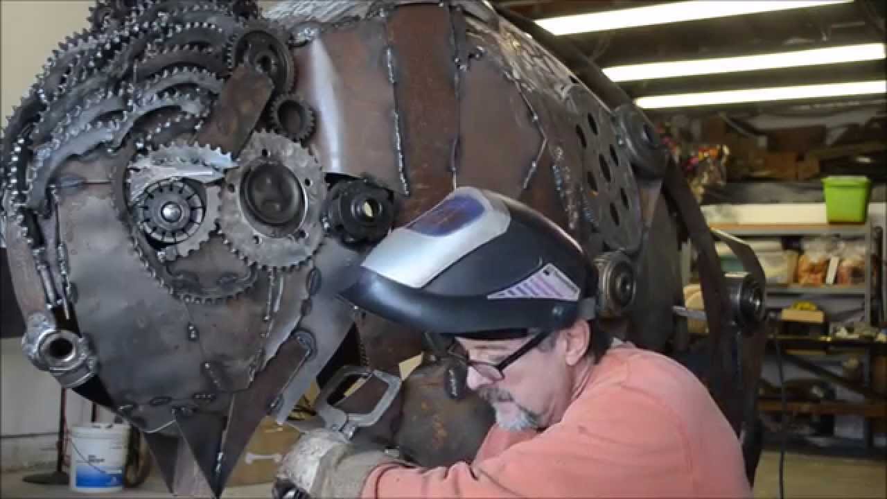 Welding Bison Sculpture - YouTube
