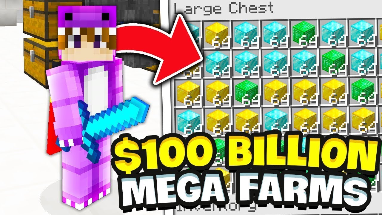 REVEALING $100B MEGA FARMS ON RICH ISLAND! *SO OP* | Minecraft Skyblock ...