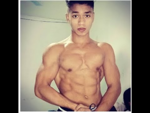 Teen ripped bodybuilder flexing aesthetic muscle / Read description ...