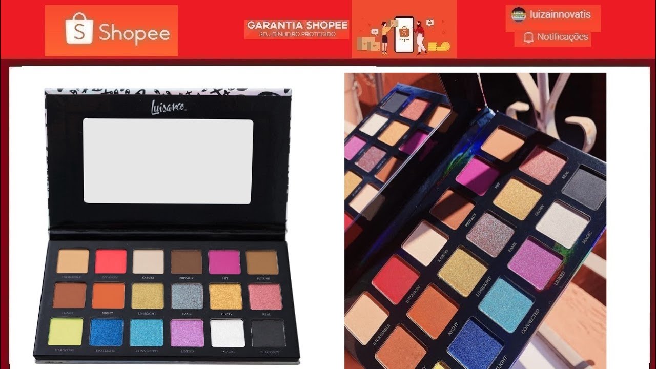 Paleta De Sombras 18 Cores Rebel Eyes Luisance L9030 - Shopee - YouTube