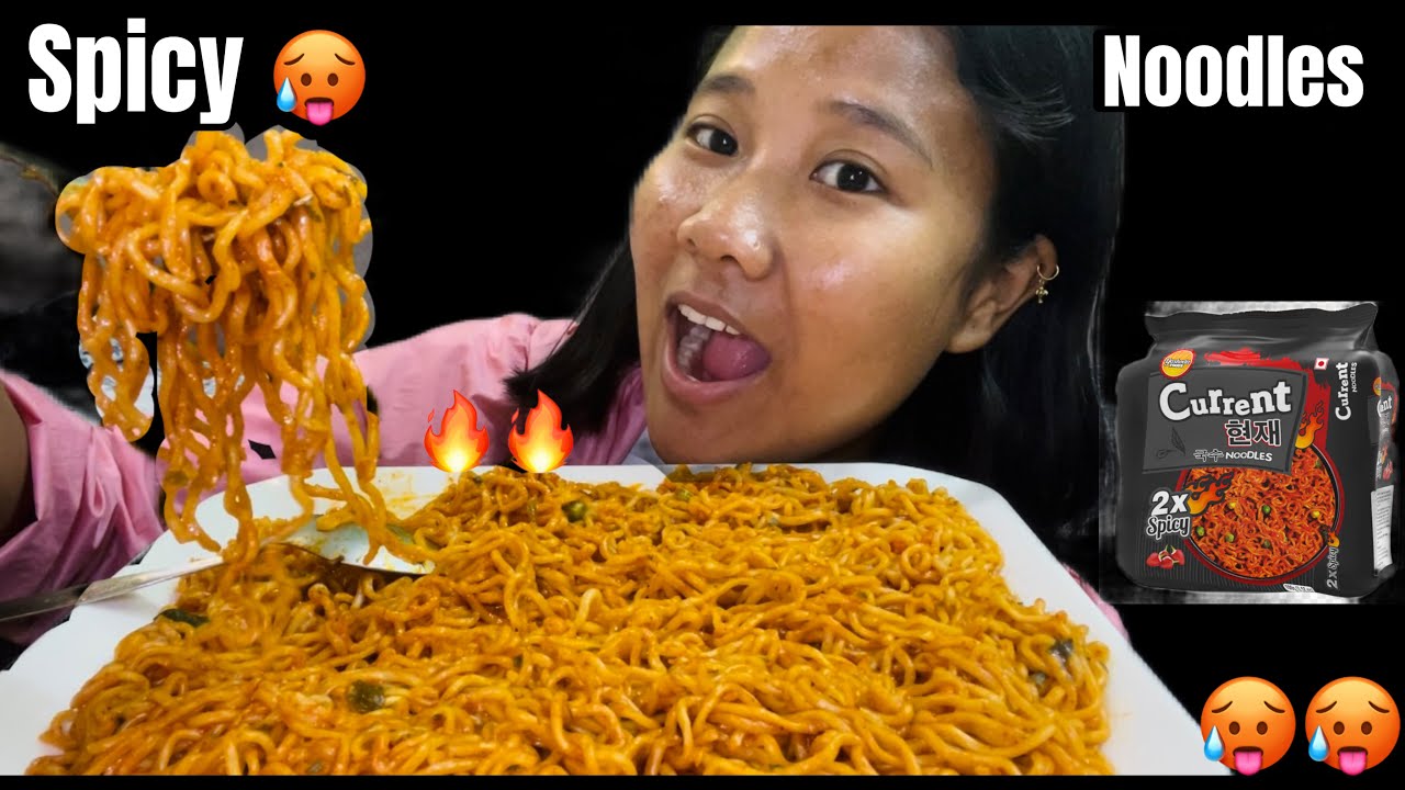 3 packets spicy current noodles 🥵🔥🔥#mukbang #spicy #noodles# ...
